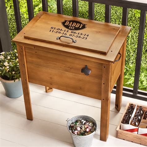 Custom Outdoor Wooden Beverage Cooler At