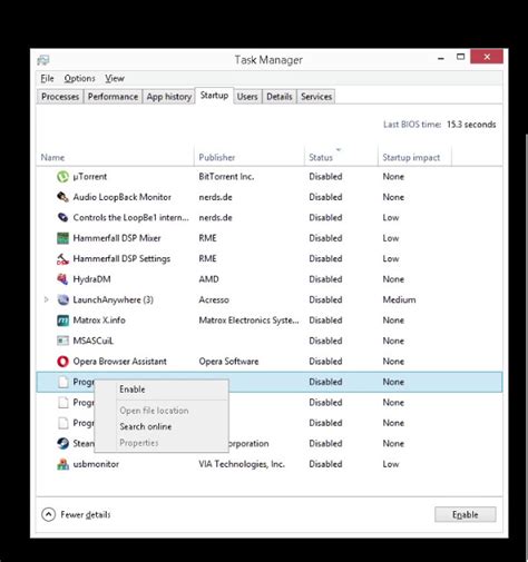 something called program in startup of task manager microsoft