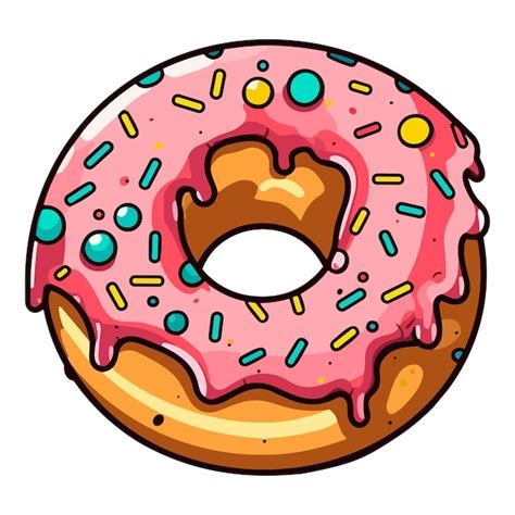 Vanilla Donut With Sprinkles Free Clip Art Donut Clipart Images