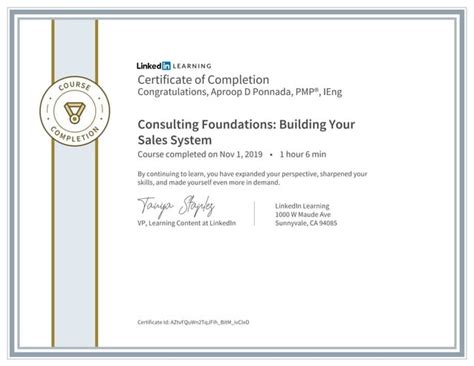 Certificate Ofcompletion Consulting Foundations Building Your Sales