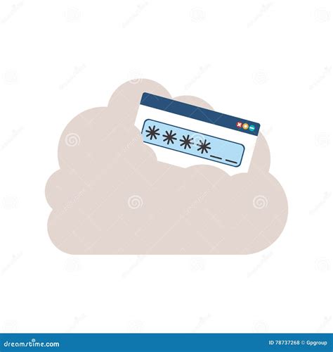 Password Text Box Into The Cloud Stock Vector Illustration Of Heaven