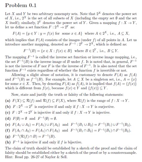 Let X And Y Be Two Arbitrary Nonempty Sets Note That