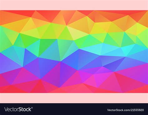 Abstract Irregular Polygonal Background Rainbow Vector Image