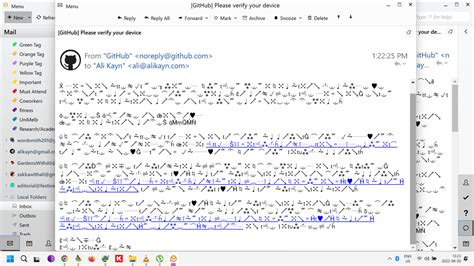 mail is displaying high ascii characters instead of text em client