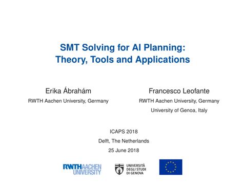 Ppt Smt Solving For Ai Planning Theory Tools And Applications Erika Powerpoint