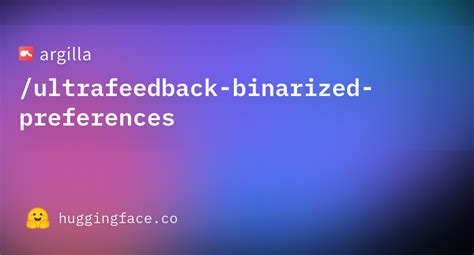 argilla ultrafeedback binarized avg rating for dpo · datasets at
