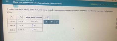 Solved Using Reactant Reaction Order To Predict Changes In Chegg Com