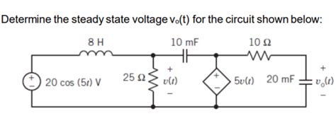 Solved Determine The Steady State Voltage V T For The Chegg Com