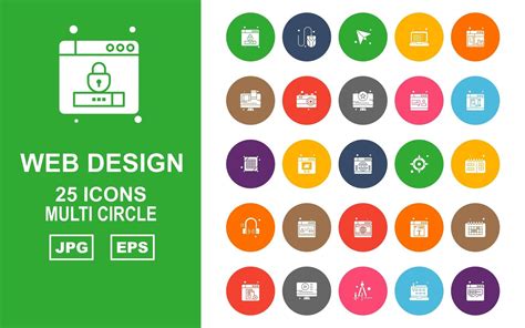Premium Web Design And Development Multi Circle Icon Pack Vector Art At Vecteezy