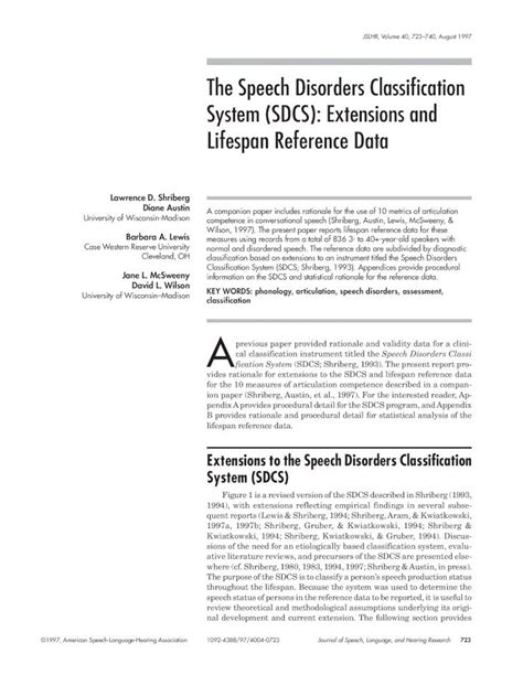 pdf the speech disorders classification system sdcs · require