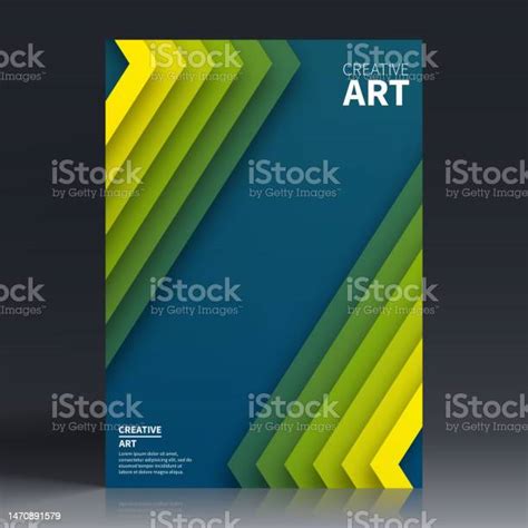 브로셔 템플릿 레이아웃 그린 커버 디자인 비즈니스 연례 보고서 전단지 잡지 3차원 형태에 대한 스톡 벡터 아트 및 기타 이미지 3차원 형태 가리기 갈매기표 수장