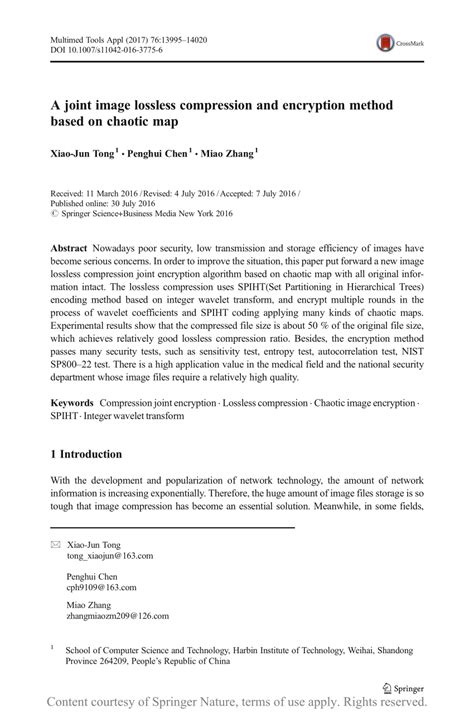 A Joint Image Lossless Compression And Encryption Method Based On