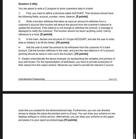 Solved Question 3 40p You Are Asked To Write A C Program