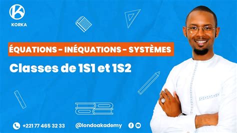 Equations Inequations Systemes⎹ Cours⎹ Episode 1⎹ 1s1 Et 1s2 Youtube