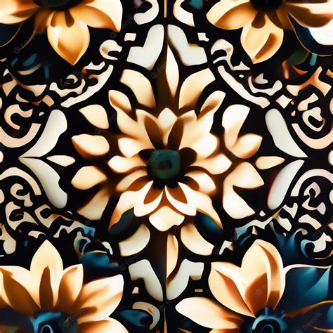 Une Tuile Avec Un Dessin De Fleur Dessus Photo Premium