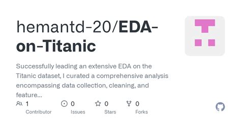 Github Hemantd 20eda On Titanic Successfully Leading An Extensive