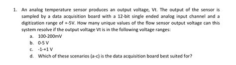 solved an analog temperature sensor produces an output