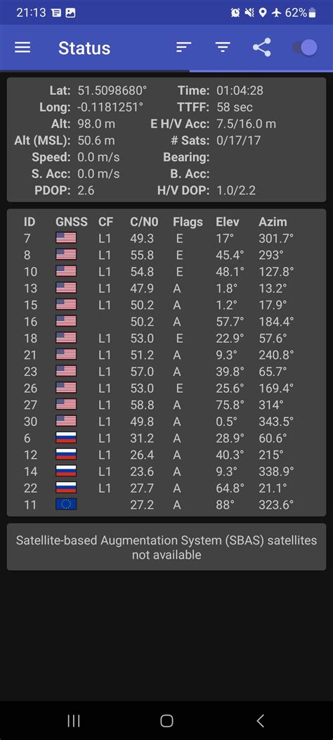Receiving Only One Satellite Signal On Android Via Hackrf · Issue 356