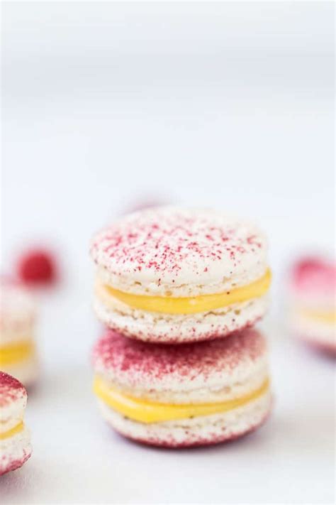 Raspberry Macarons With Passion Fruit Filling