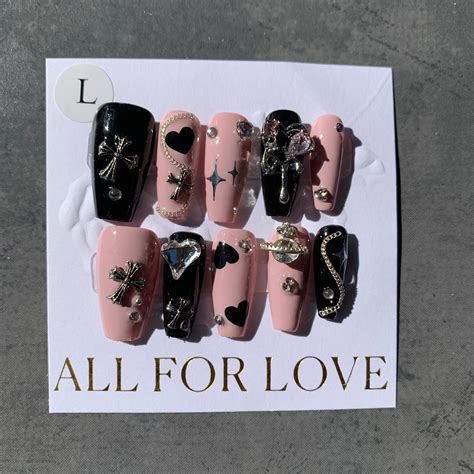 Chic Cross Heart Nailspink Black Cross Heart Mylovenails