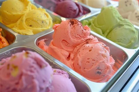 Premium Photo Selection Of Colorful Artisanal Ice Cream Flavors In