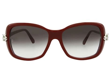 Cartier Square Frame Acetate Sunglasses Red Cellulose Fibre Ref856486 Joli Closet