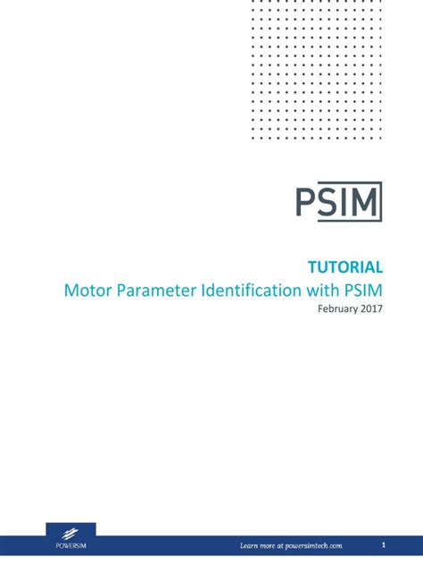Tutorial Motor Parameter Identification With Psim Pdf Electric Motor Electrical Resistance
