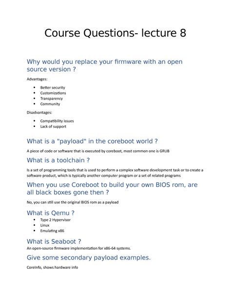Course Questions Lecture Give Some Secondary Payload Examples