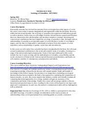 SOCIOL U Spring R Shaw Docx SOCIOLOGY U Sociology Of Sexualities REVISED Spring