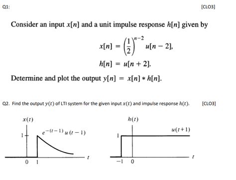 Solved Consider An Input X N And A Unit Impulse Response