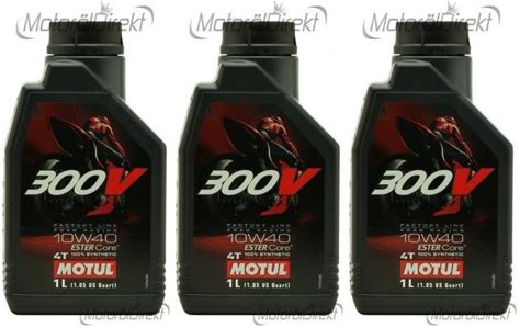Motul 300V Factory Line Road Racing ESTER Core 10W-40 4T 3x 1l = 3 ...