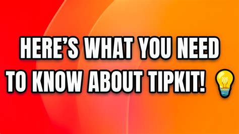 here s what you need to know about tipkit 💡 — swift with vincent