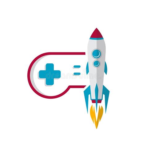 rocket game console turbo speed joystick controller stock illustration