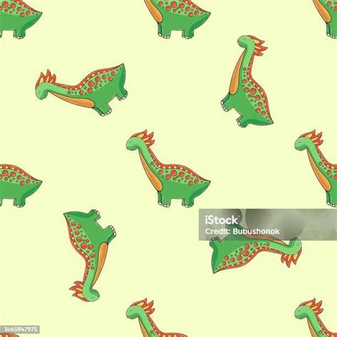 귀여운 재미 있는 공룡 패턴입니다 옷감 디자인 직물 포장지를 위한 인쇄 고생물학자에 대한 스톡 벡터 아트 및 기타 이미지 고생물학자 공룡 공룡 알 Istock
