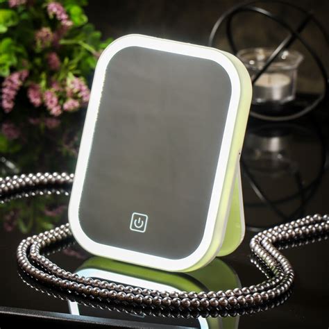 Зеркало настольное 18х13 5 см прямоугольное подсветка белое A070018 в Москве цены фото