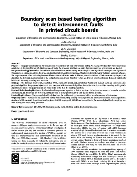Pdf Boundary Scan Based Testing Algorithm To Detect Interconnect Faults In Printed Circuit Boards