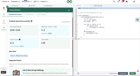 100daysofcode Geeksforgeeks Dsa Linkedintechchallenge