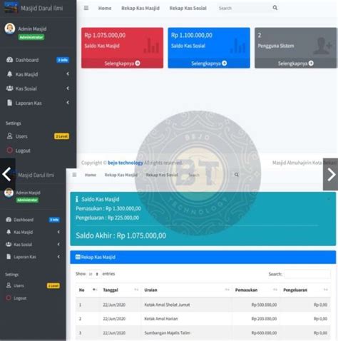 Jual Aplikasi Web Source Code Kas Pencatatan Keuangan Masjid Siap Pakai
