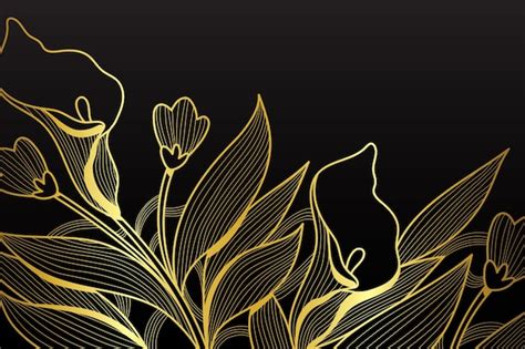 그라데이션 황금 선형 배경 무료 벡터