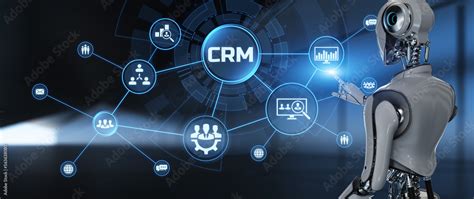 Crm Customer Relationship Management Automation Rpa Concept Robot