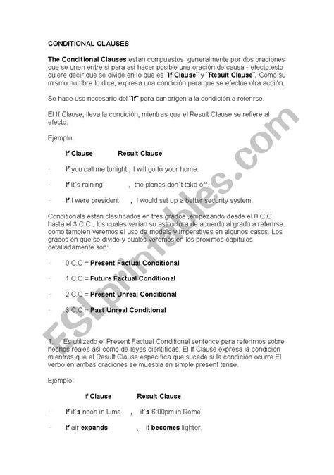 CONDITIONALS ESL Worksheet By Alivenglish