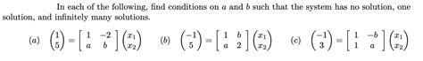Solved In Each Of The Following Find Conditions On A And B Chegg Com