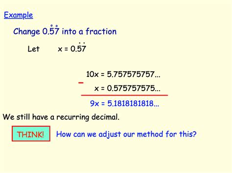 Convert Recurring Decimals Into Fractions Teaching Resources