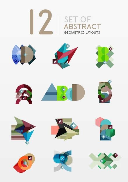Premium Vector Set Of Vector Abstract Geometric Layout
