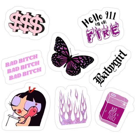 Pink Baddie Sticker In 2025 Stickers Baddies Aesthetic Stickers