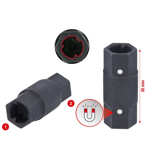 2 In 1 Special Socket Spanner For Hose Clamps With 3 Point Profile 30