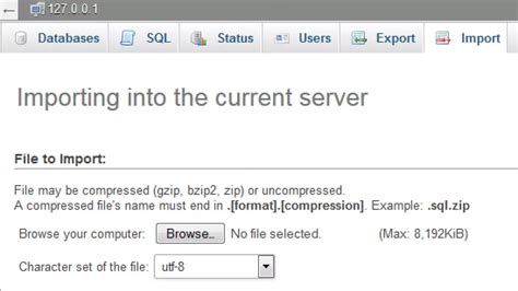 Import A Large SQL File In PHPMyAdmin