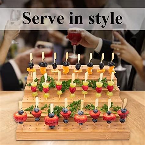 Skewer Holder Bamboo Food Display W180 Holes Great For Buffet
