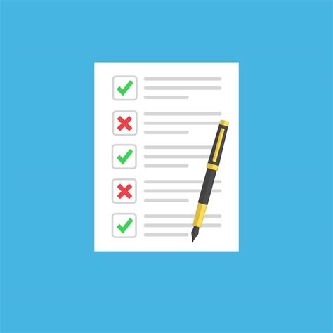 Checklist Or Document With Green Checkmarks And Red Crosses Application Form Completed Tasks