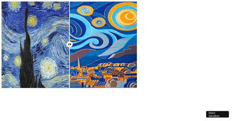 React Image Comparison Slider Examples CodeSandbox